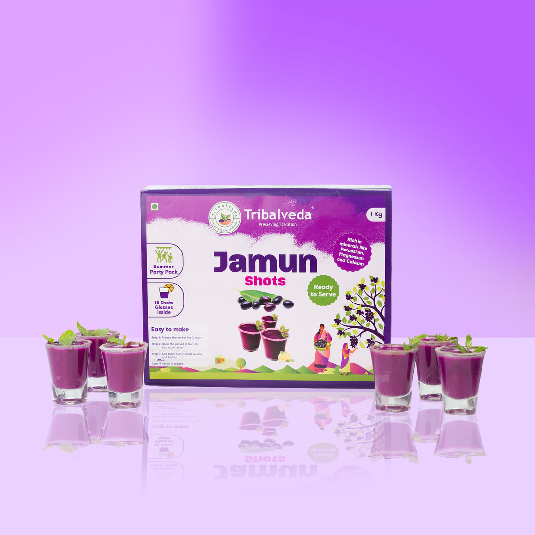 Tribalveda Jamun Shots | 100% Natural Fruit Pulps | Refreshing Summer Drink
